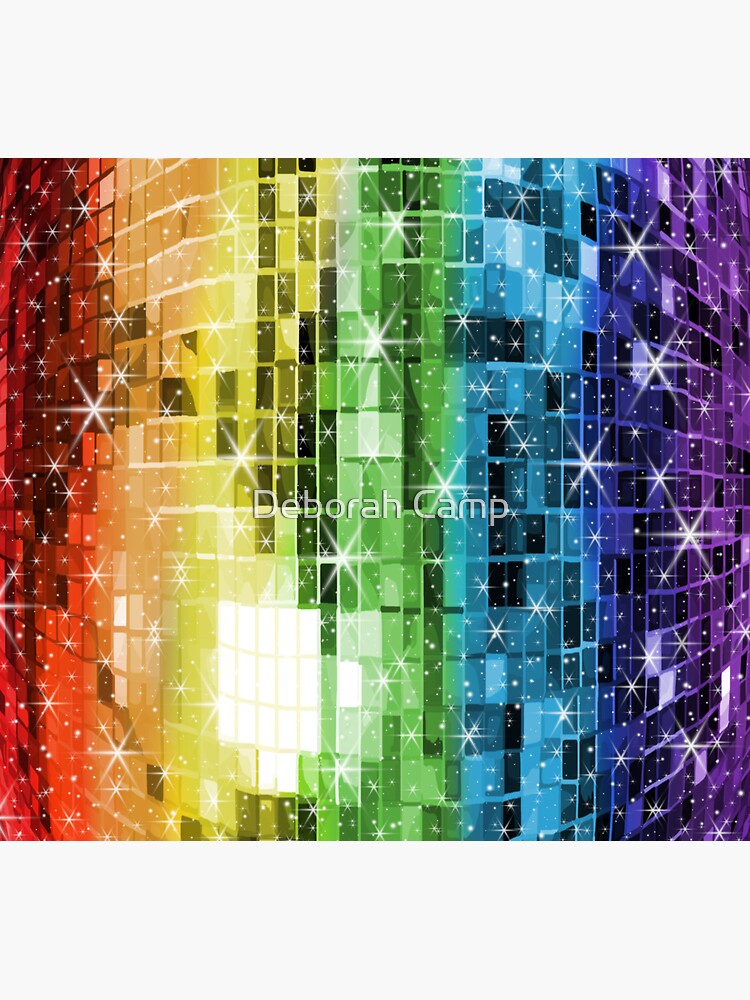 "Twinkle Rainbow Disco Ball Pattern " Sticker for Sale by DeborahCamp ...