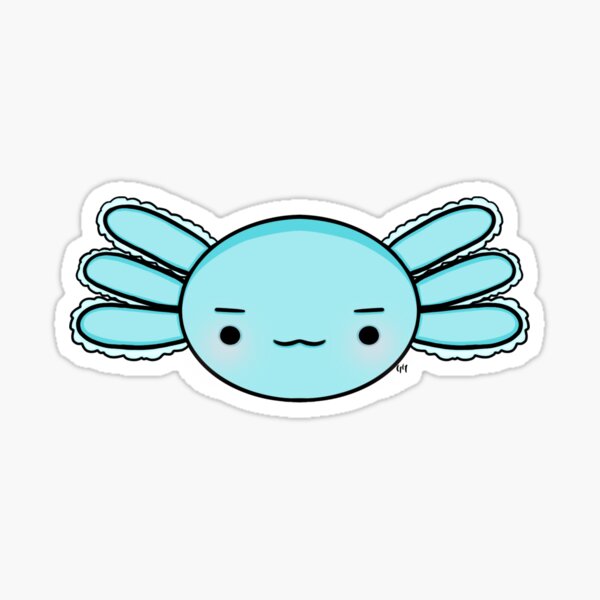 "Blue Axolotl " Sticker for Sale by Gigilyn | Redbubble