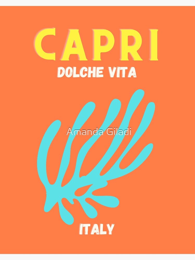 "CAPRI" Sticker for Sale by amandagiladi | Redbubble
