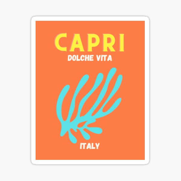 "CAPRI" Sticker for Sale by amandagiladi | Redbubble