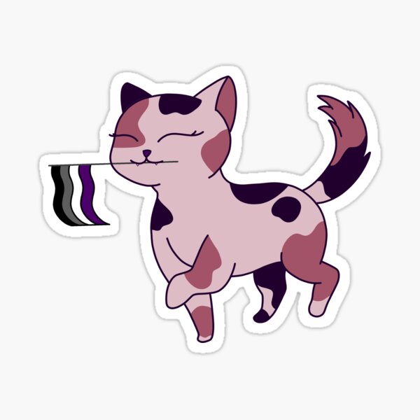 "Asexual cat" Sticker for Sale by Doodle-Kabootle | Redbubble