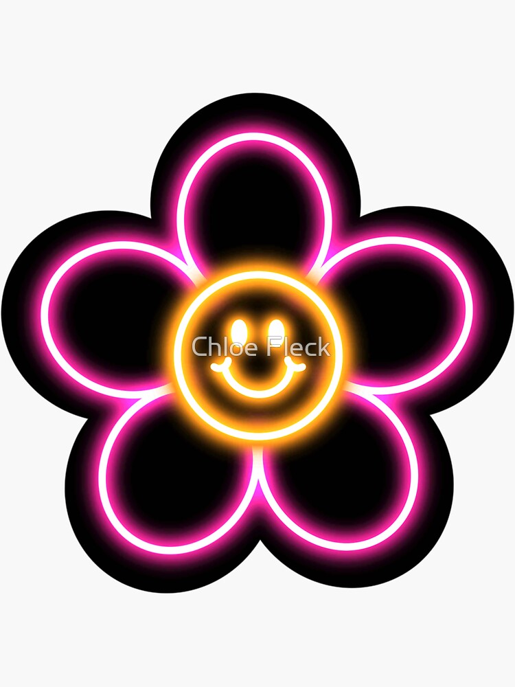 "Neon flower" Sticker for Sale by chloefleck13 | Redbubble