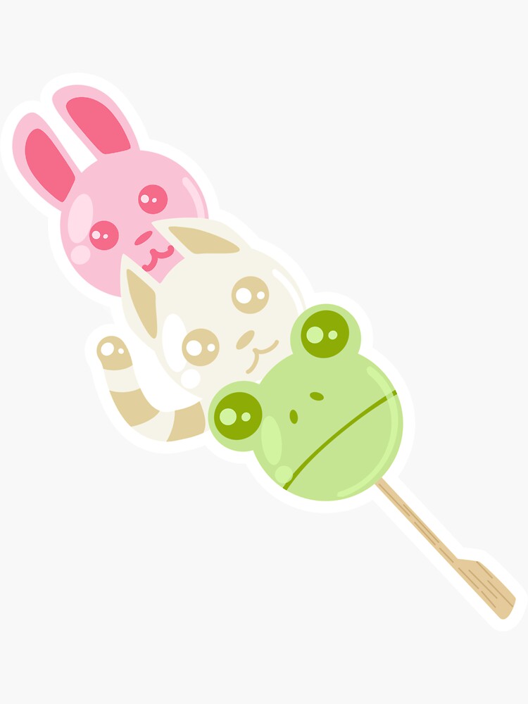 "Kawaii Desserts - Dango" Sticker for Sale by meltie-uwu | Redbubble