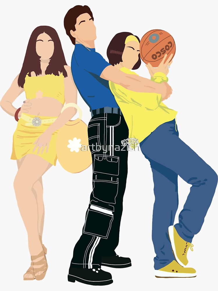 "rahul, tina, & anjali - kuch kuch hota hai " Sticker by artbynazish ...