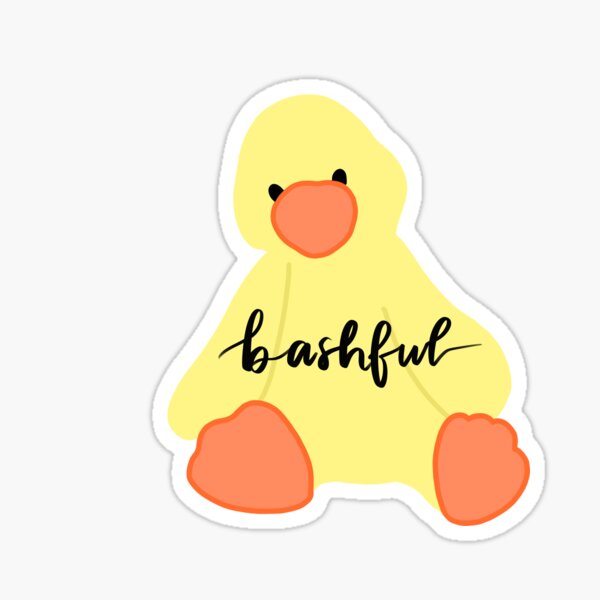 "Bashful the duck" Sticker for Sale by rubylich | Redbubble