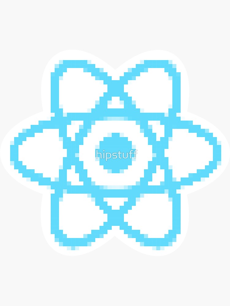 "Pixel React JS logo" Sticker by hipstuff | Redbubble
