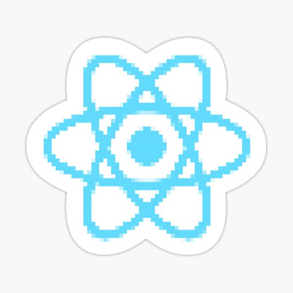 "Pixel React JS logo" Sticker by hipstuff | Redbubble