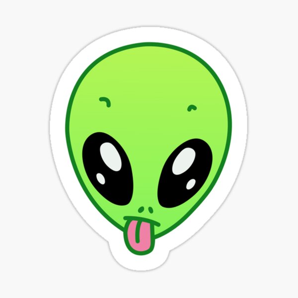 "Alien Showing His Tongue" Sticker for Sale by bowenfred38 | Redbubble