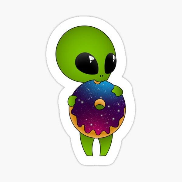 "cute alien donut" Sticker for Sale by bowenfred38 | Redbubble