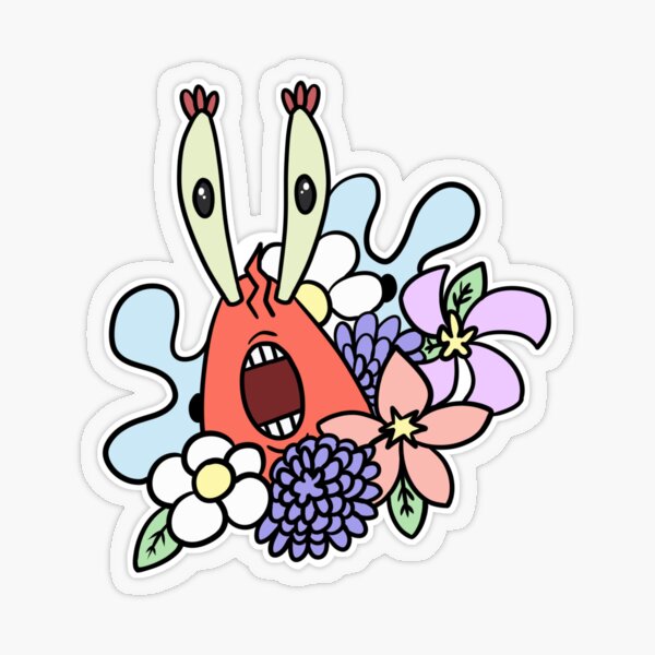 Spongebob Flowers Transparent stickers for Sale | Redbubble