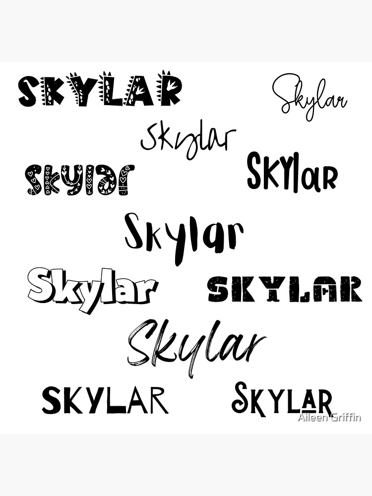 "Skylar in 10 different fonts" Poster for Sale by magleen | Redbubble
