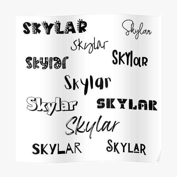 "Skylar in 10 different fonts" Poster for Sale by magleen | Redbubble