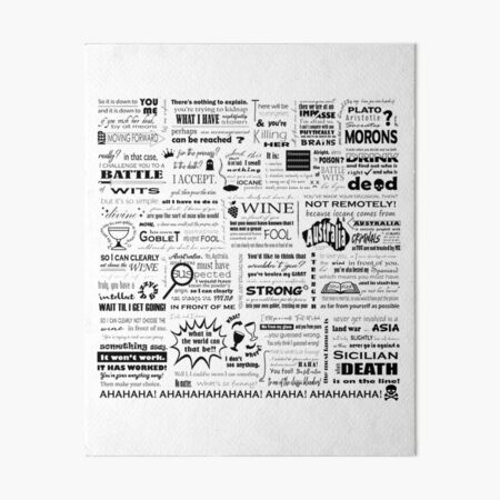 "Princess Bride Poison Scene - Black on White " Art Board Print by ...