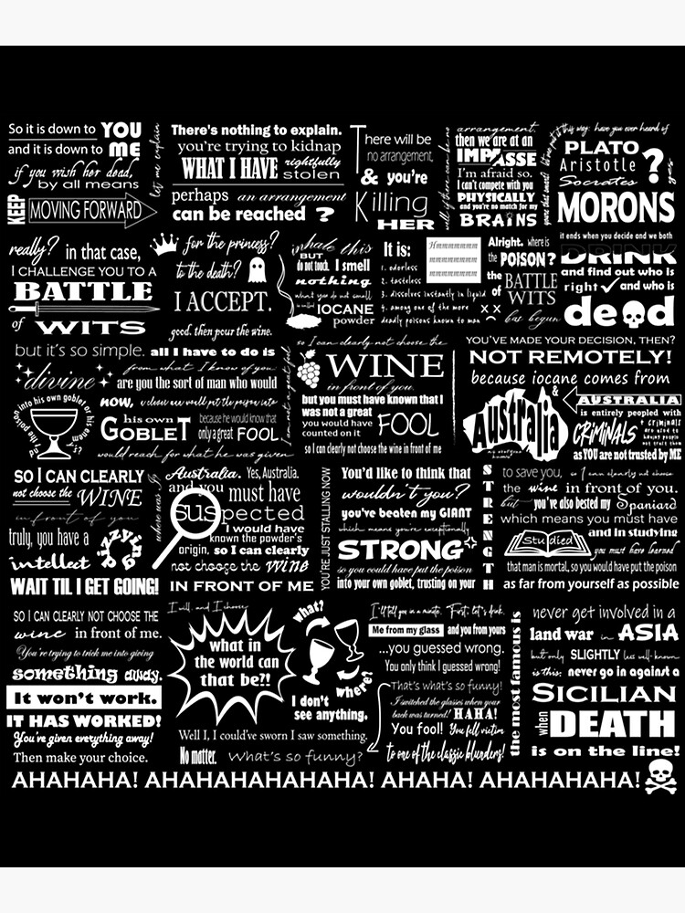 "Princess Bride Poison Scene - White on Black " Poster for Sale by ...