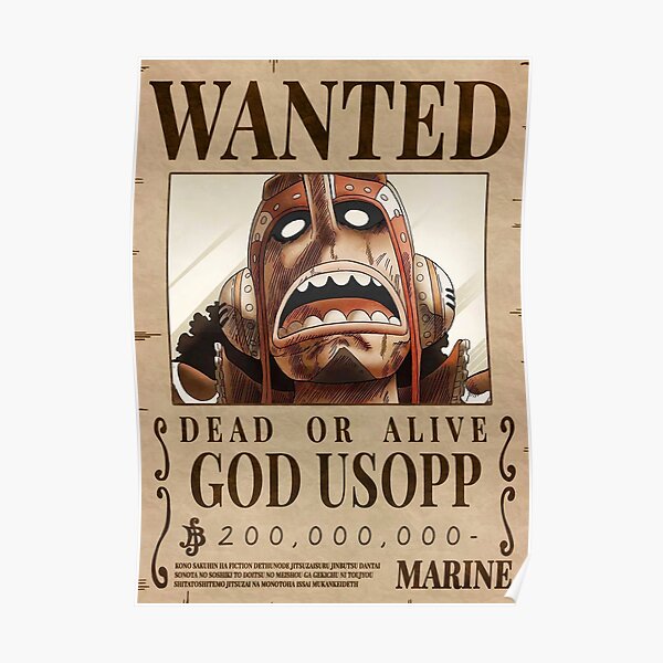 "Usopp Bounty Wanted" Poster for Sale by PuTattoArts | Redbubble