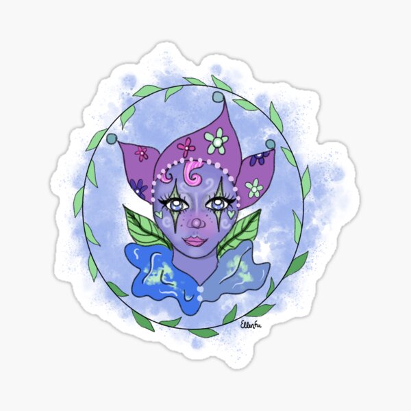 "Floral Jester" Sticker for Sale by EclecArtistry | Redbubble