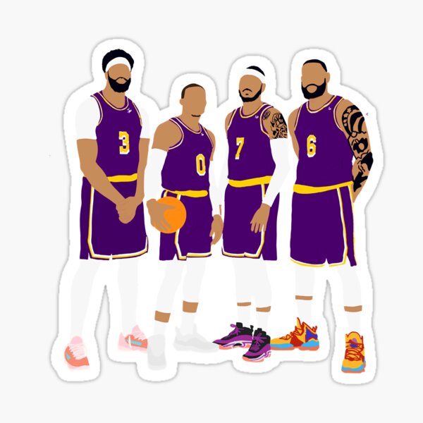 "Los Angeles Lakers AD, Russ, Melo et King James" Sticker for Sale by ...