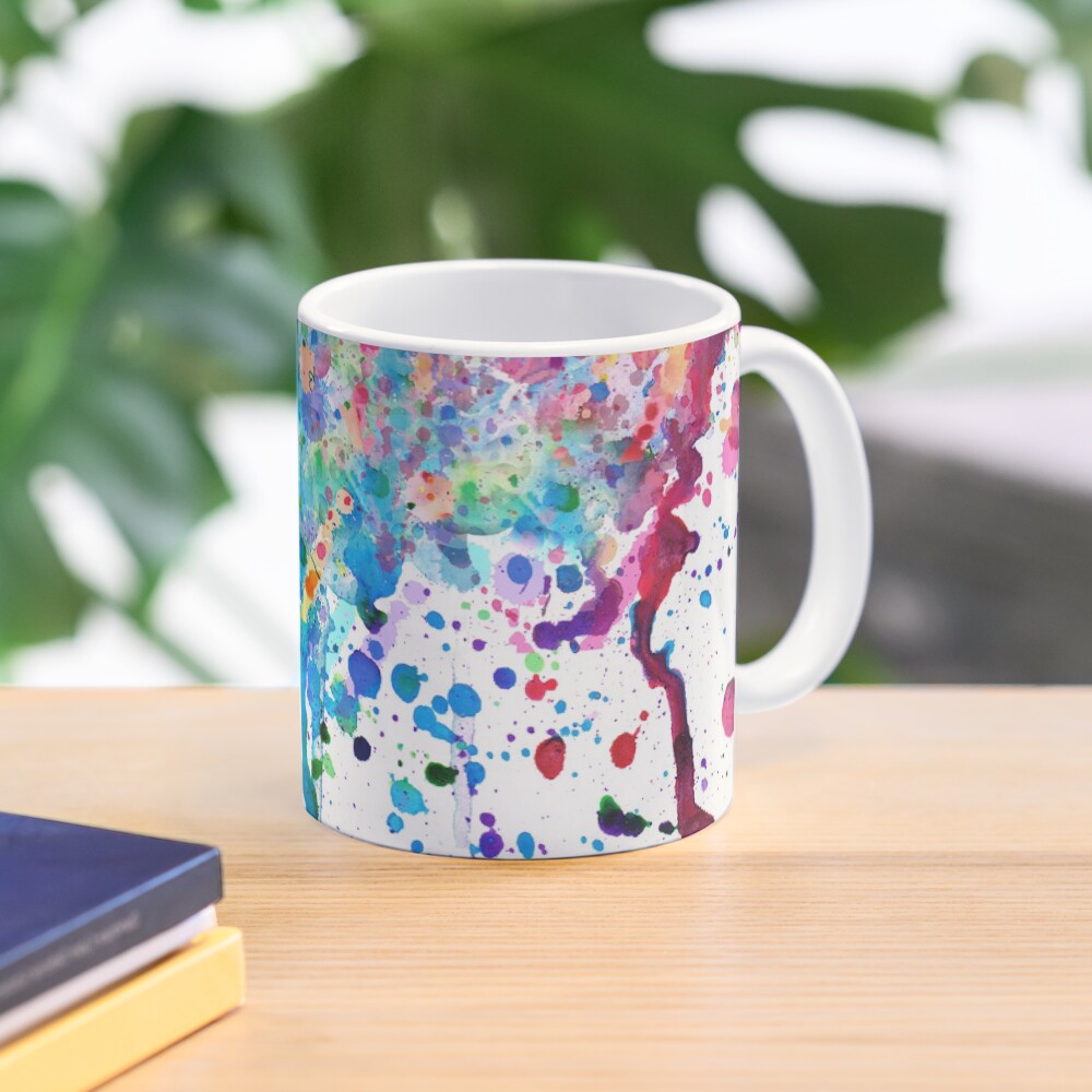 "Rainbow Paint Splatter Drip" Mug by SaradaBoru | Redbubble
