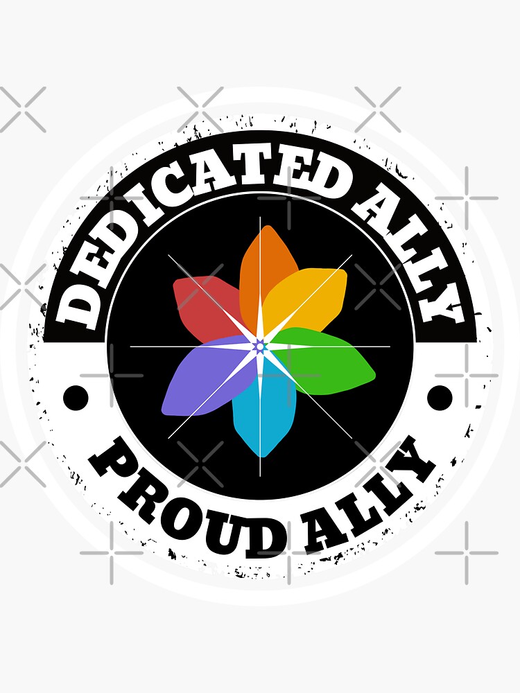 "Pride Allyship, Proud Ally" Sticker for Sale by Escapene | Redbubble