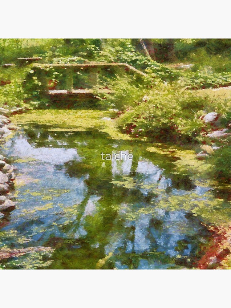 "Reflecting On Life Bridge and Pond Impressionist Art" Poster for Sale ...