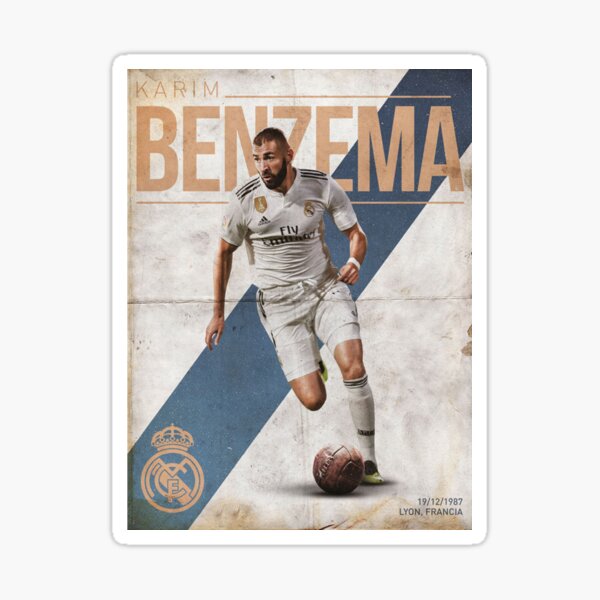 "real madrid benzema " Sticker for Sale by jarrethelen | Redbubble