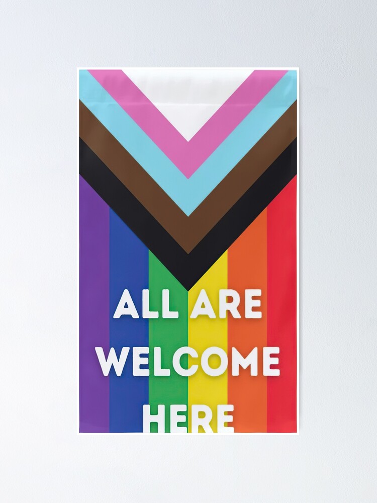 "You Are Welcome Here Pride Ally LGBT Flag" Poster for Sale by ...