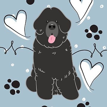 "LOVE Black Newfie Newfoundland dog " Sticker for Sale by Lulupainting ...