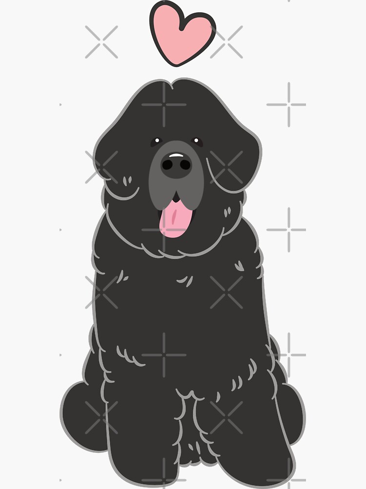 "LOVE Black Newfie Newfoundland dog " Sticker for Sale by Lulupainting ...