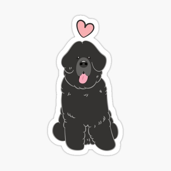"LOVE Black Newfie Newfoundland dog " Sticker for Sale by Lulupainting ...