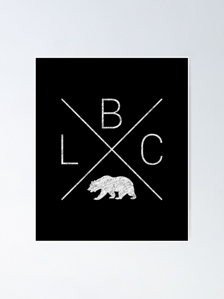 "Long Beach California LBC Cross Design (distressed)" Poster for Sale ...