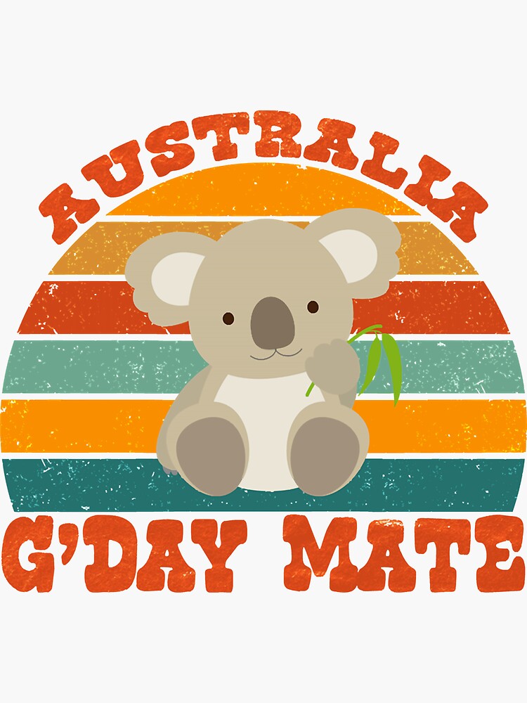 "Vintage australian gday mate with koala" Sticker for Sale by ...