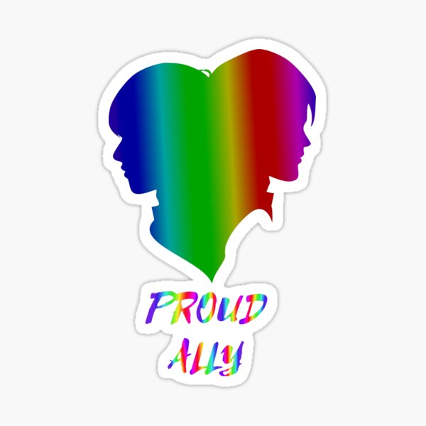 "pride allyship pride flag cute lgbt t-shirts and stickers" Sticker for ...