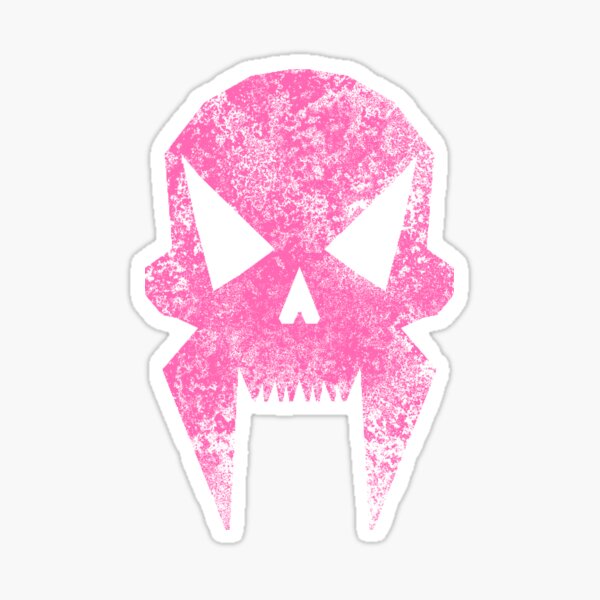 "Tusk Skull--Hot Pink-Antiqued" Sticker for Sale by SCHPiDAUU | Redbubble