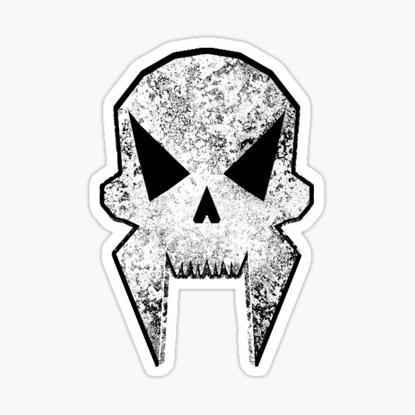 "Tusk Skull--White-Antiqued" Sticker for Sale by SCHPiDAUU | Redbubble