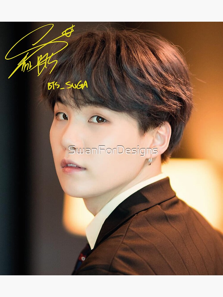 "BTS Suga Min Yoon-gi" Sticker for Sale by SwanForDesigns | Redbubble