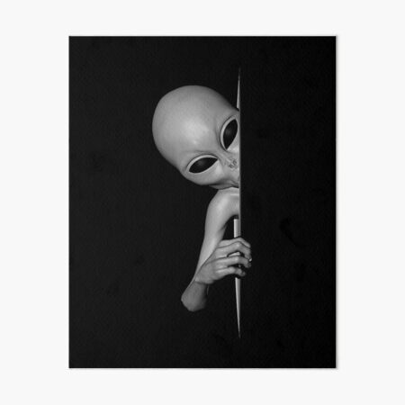 "Grey Alien Peeking - Zeta Reticuli Ufonaut - UFO Abduction" Art Board ...
