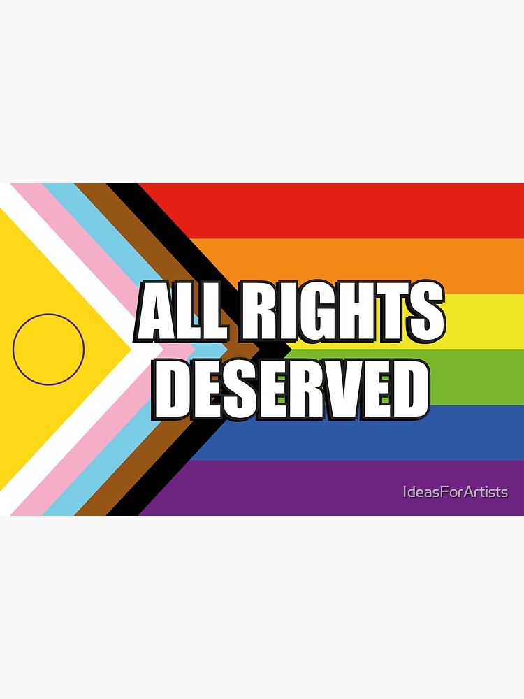 "Inclusive Pride Progress Flag ALL RIGHTS DESERVED" Sticker for Sale by ...