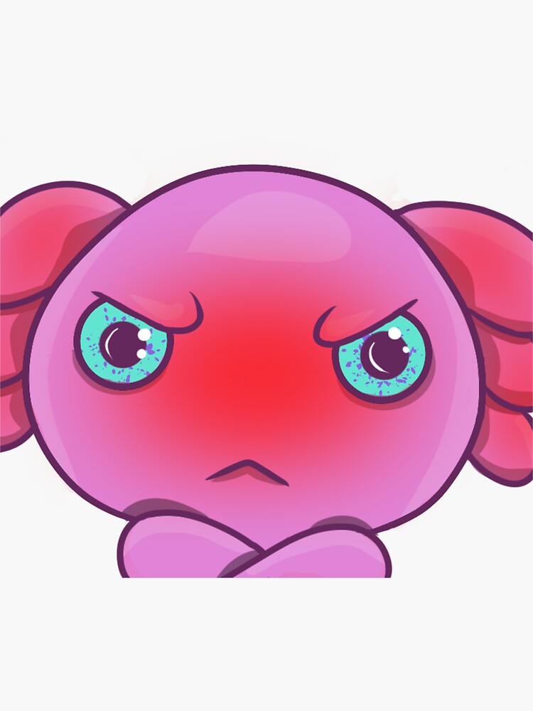 "Axolotl Angry" Sticker for Sale by jungledesign | Redbubble