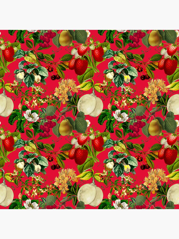 "Vintage fruit garden pattern, strawberries, vintage botanical, fruit ...