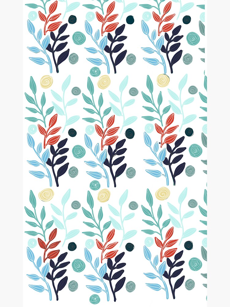 "FLORAL BLUE CORAL" Sticker for Sale by TATUMDOESART | Redbubble