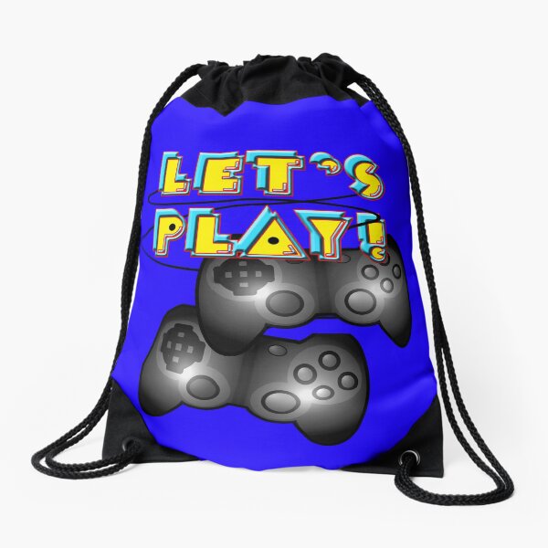 "Let's Play Video Games!" Drawstring Bag for Sale by Gravityx9 | Redbubble
