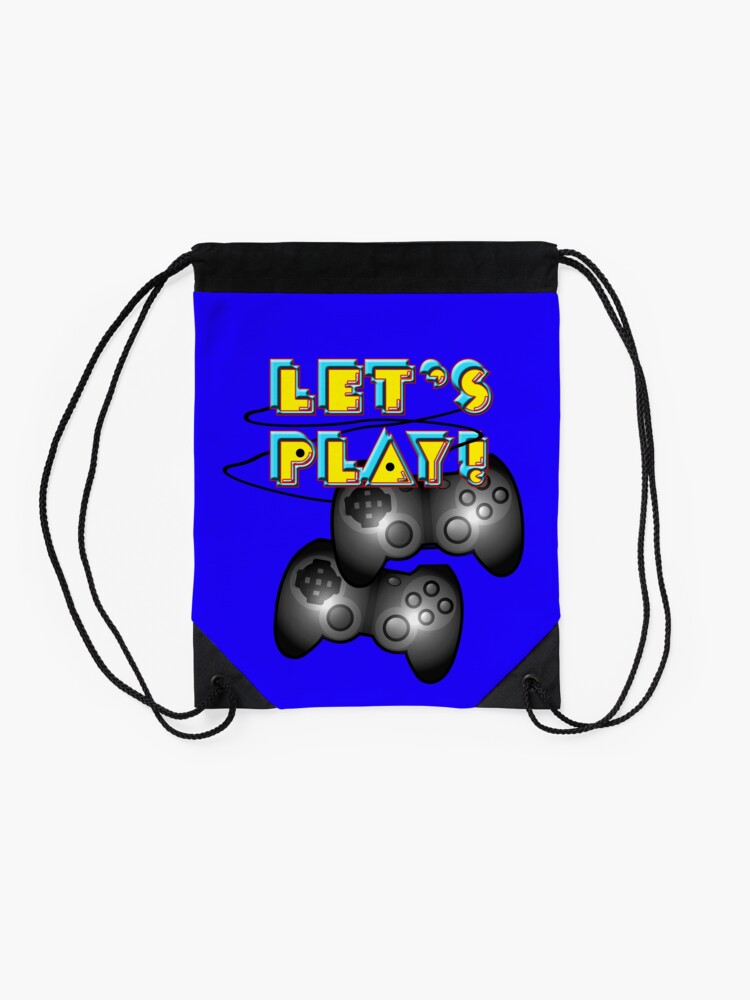 "Let's Play Video Games!" Drawstring Bag for Sale by Gravityx9 | Redbubble