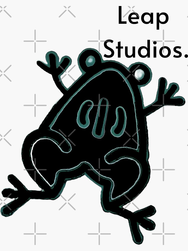 "Frog Leap Studios" Sticker for Sale by impossibleARTbg | Redbubble