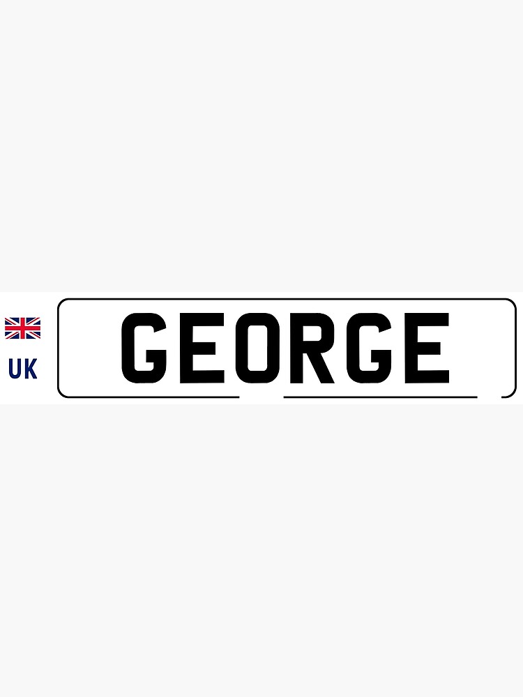 "UK License Plate Sticker George" Poster for Sale by custom-plates ...