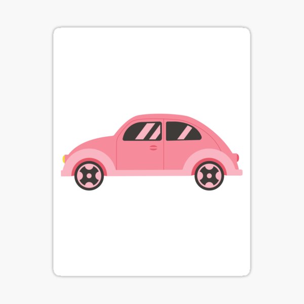 "Cute little pink car" Sticker for Sale by Simon0910 | Redbubble