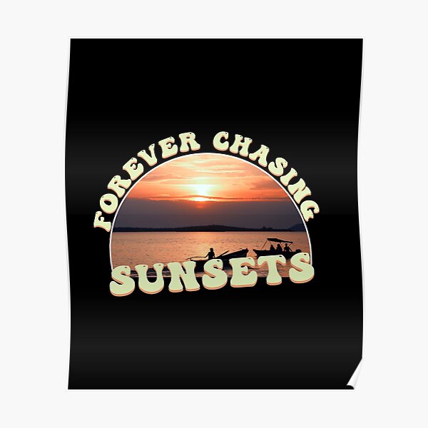 "Forever Chasing Sunsets, Beach Tee,Aesthetic, Words on Back, Retro ...