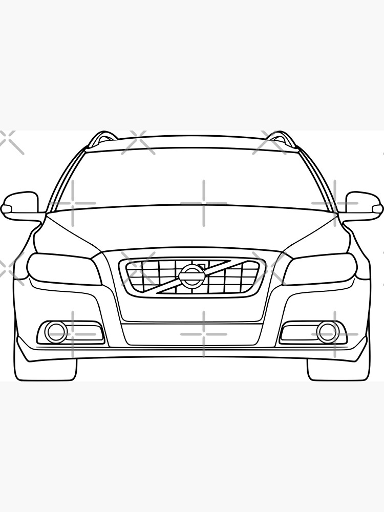"Volvo V70 P3 2008-2016 Black Lines" Poster for Sale by EdimDesign ...