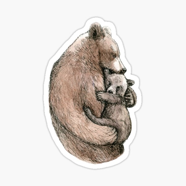"Mama Bear with a Baby Bear Hug" Sticker for Sale by mariavaljaart ...