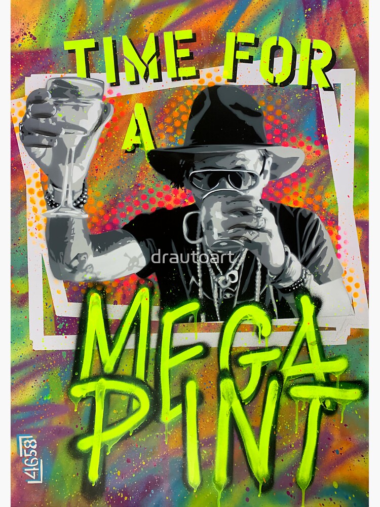"TIME FOR A MEGA PINT" Sticker for Sale by drautoart | Redbubble
