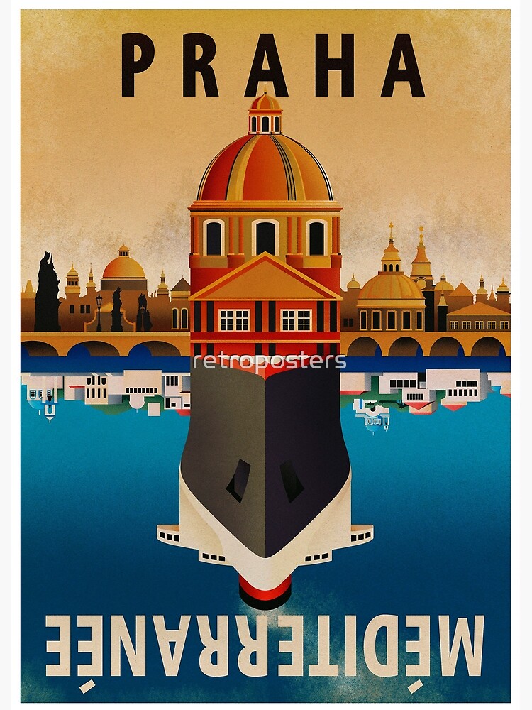 "PRAHA MEDITERRANEE Prague Czech Republic Vintage Art Deco Travel ...